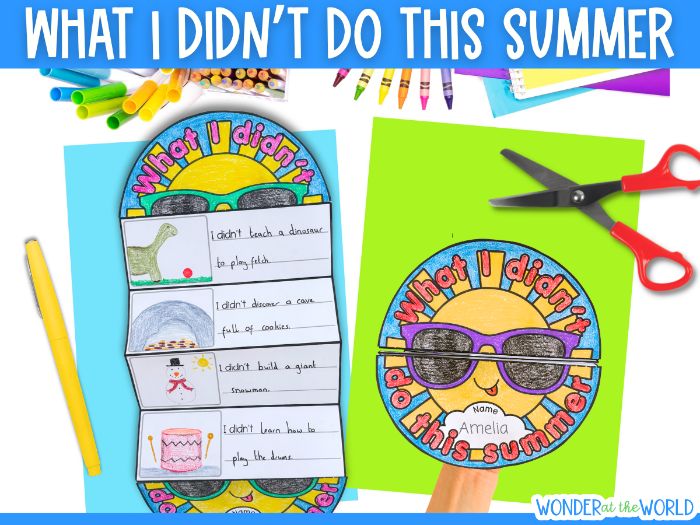 What I didn't do this summer creative writing craft for back to school ...