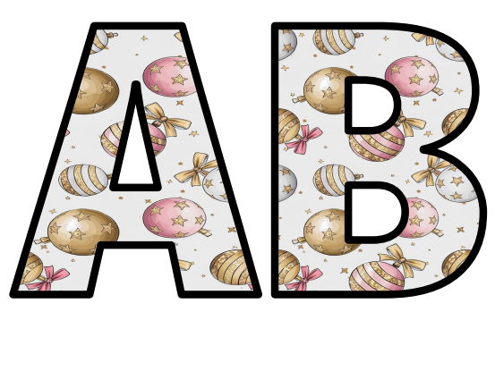 Christmas XMAS Baubles Lettering Set Display Title Letters Numbers ...