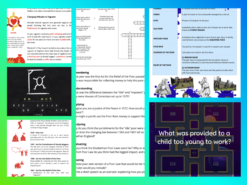 KS3 Elizabethan England: Poor Laws Resource Pack | Teaching Resources
