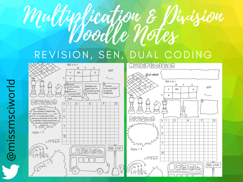 Multiplication & Division Maths Doodle Notes | Teaching Resources