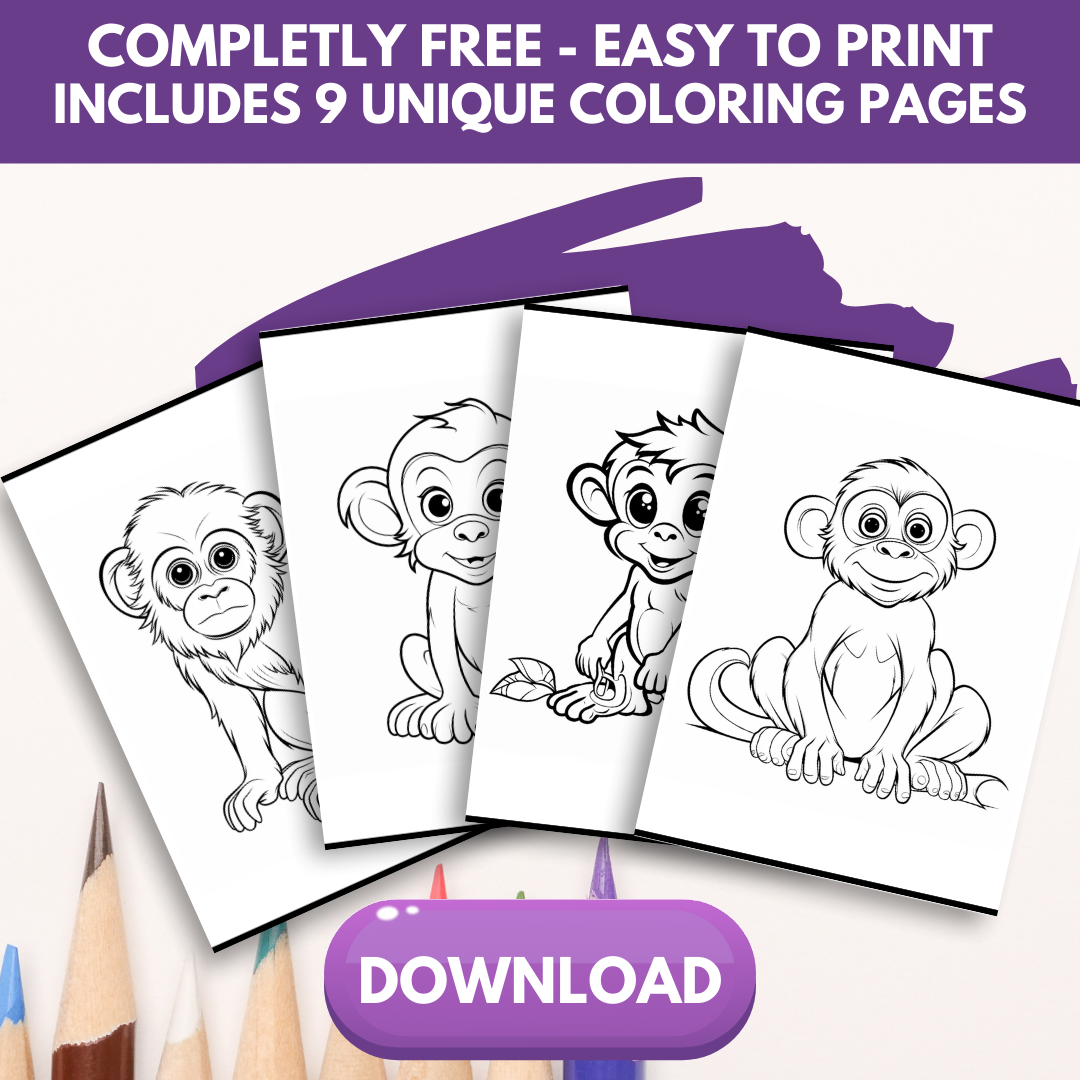 FREEBIE: 9 Monkey Coloring Pages Coloring Activity for PreK-3rd ...