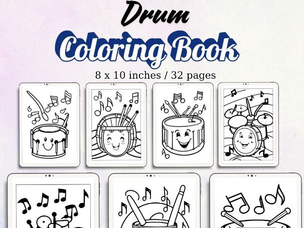 Drum Coloring Pages / Sheets of Drum {Coloring Book} | Teaching Resources