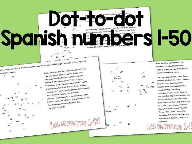 Spanish Number Fun: Dot-to-Dot Practice for 1-50 | Teaching Resources