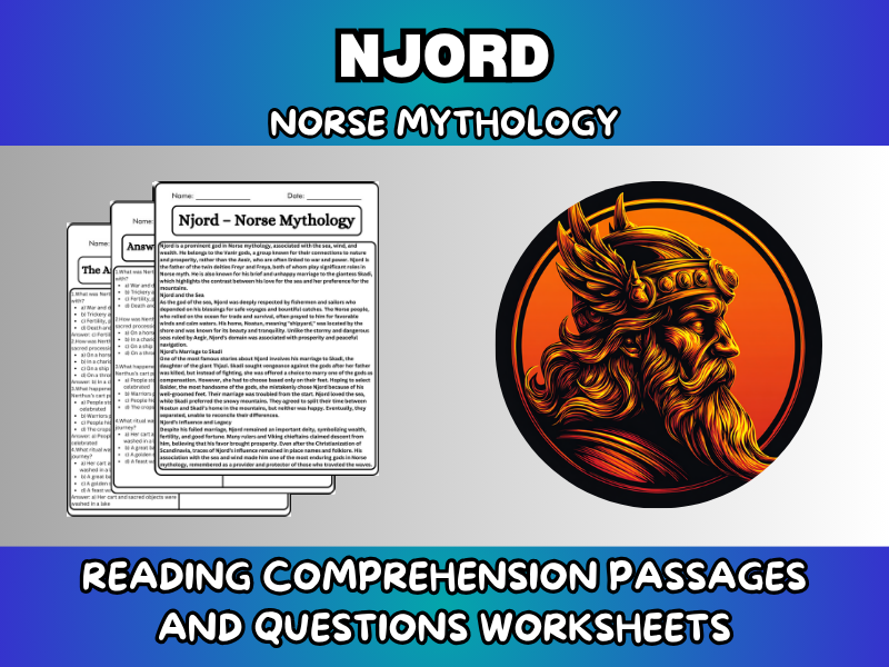 Njord - Norse Mythology Reading Comprehension Passages and Questions ...
