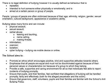 Anti-bullying Policy Model | Teaching Resources