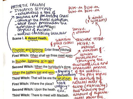 Macbeth Act 1: Play Annotations | Teaching Resources