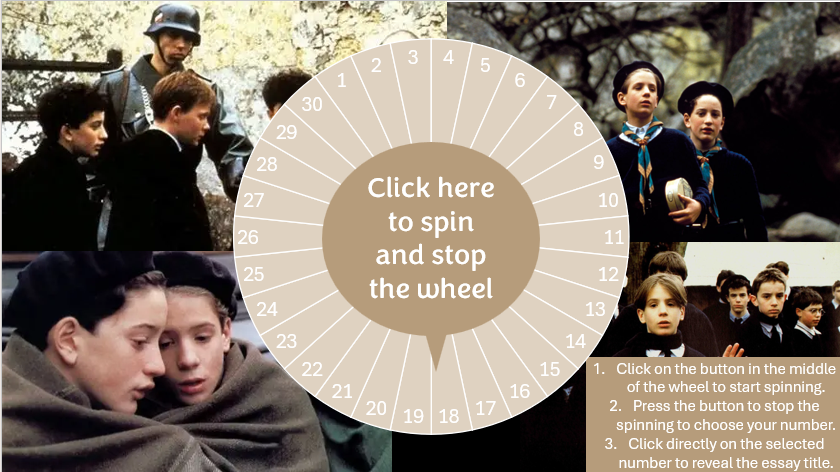 A Level French Au Revoir Les Enfants Essay Wheel | Teaching Resources