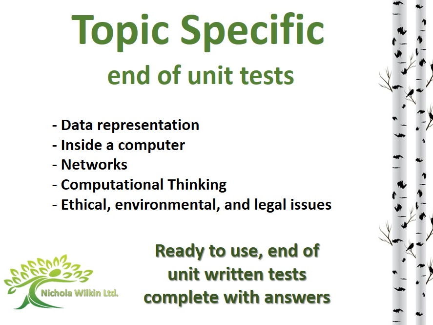 Topic Specific Computing Revision Tests (GCSE Computer Science and KS3 ...