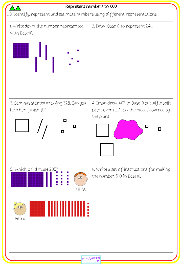 Represent Numbers To 1000 Worksheets Year 3 Number And Place Value