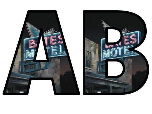 Psycho Bates Motel neon Lettering Set Display Title Letters Numbers ...