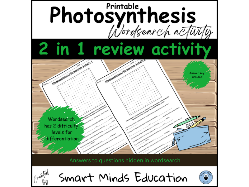 PHOTOSYNTHESIS WORKSHEET AND WORDSEARCH REVIEW ACTIVITY | Teaching ...