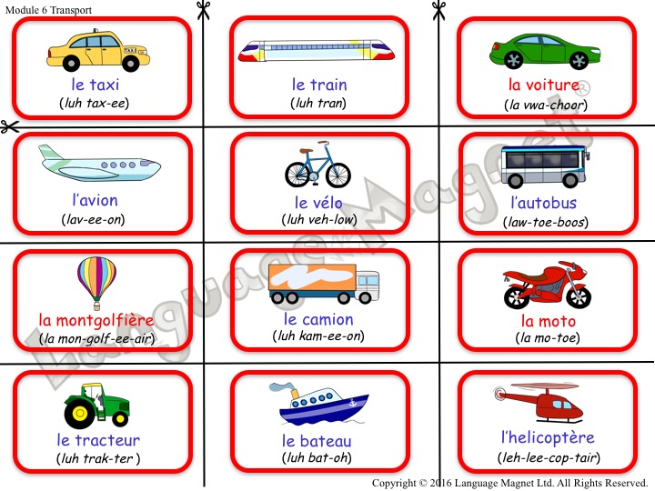 French Transport Bingo | Teaching Resources