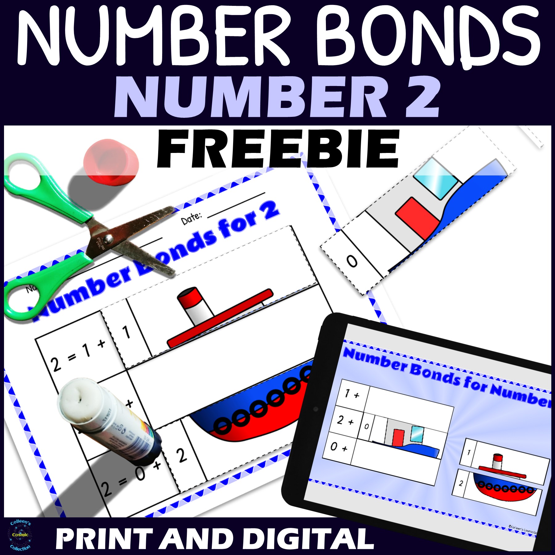 FREEBIE Number Bonds Self-Checking Cut and Paste Strip Puzzles for ...