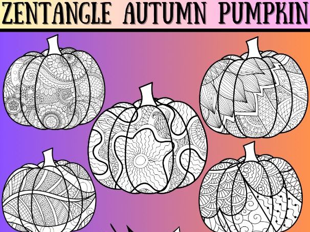 Mindfulness Zentangle Autumn Pumpkin Coloring Pages – 30 Fall-Inspired ...