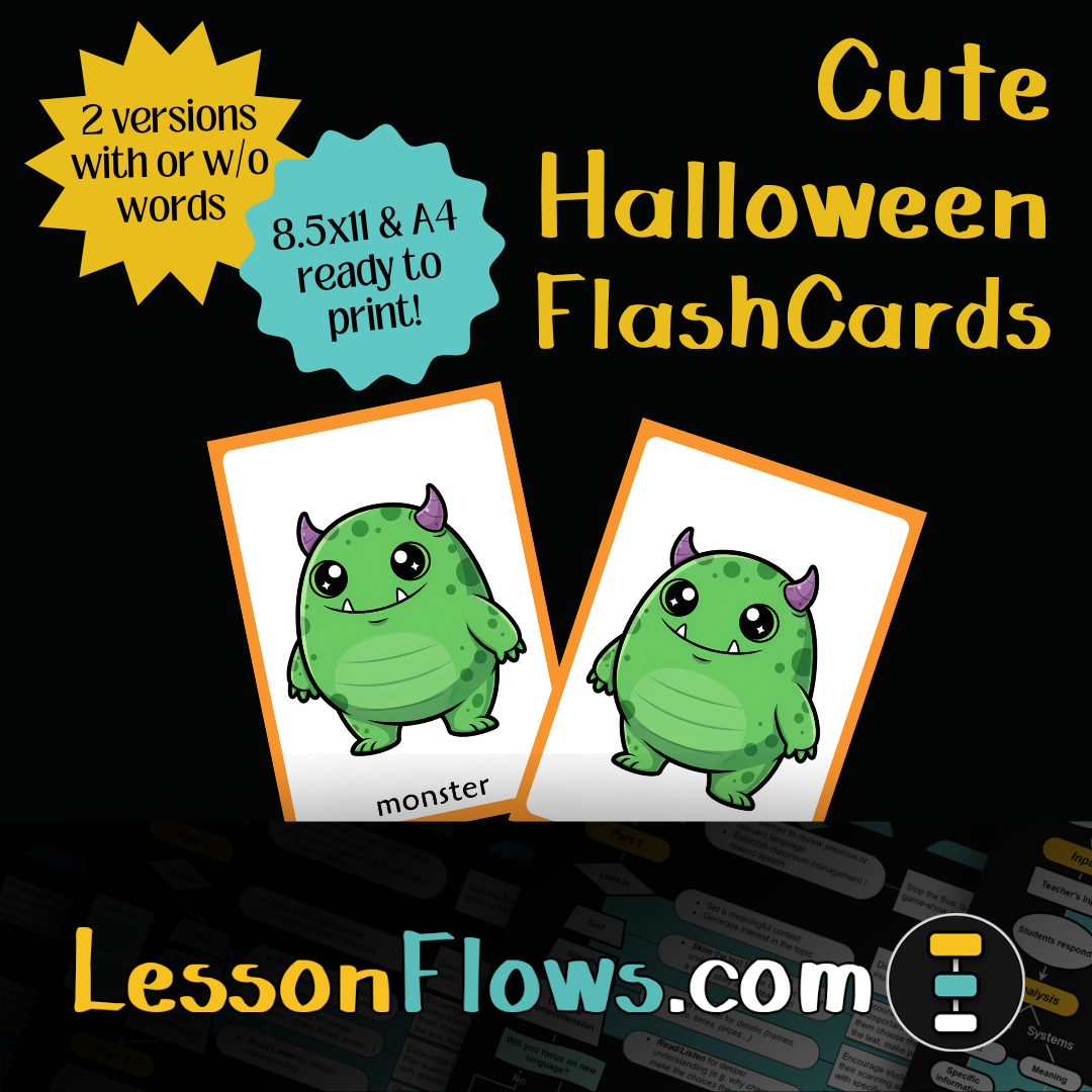 Cute Halloween Vocabulary Flashcards + List | Teaching Resources