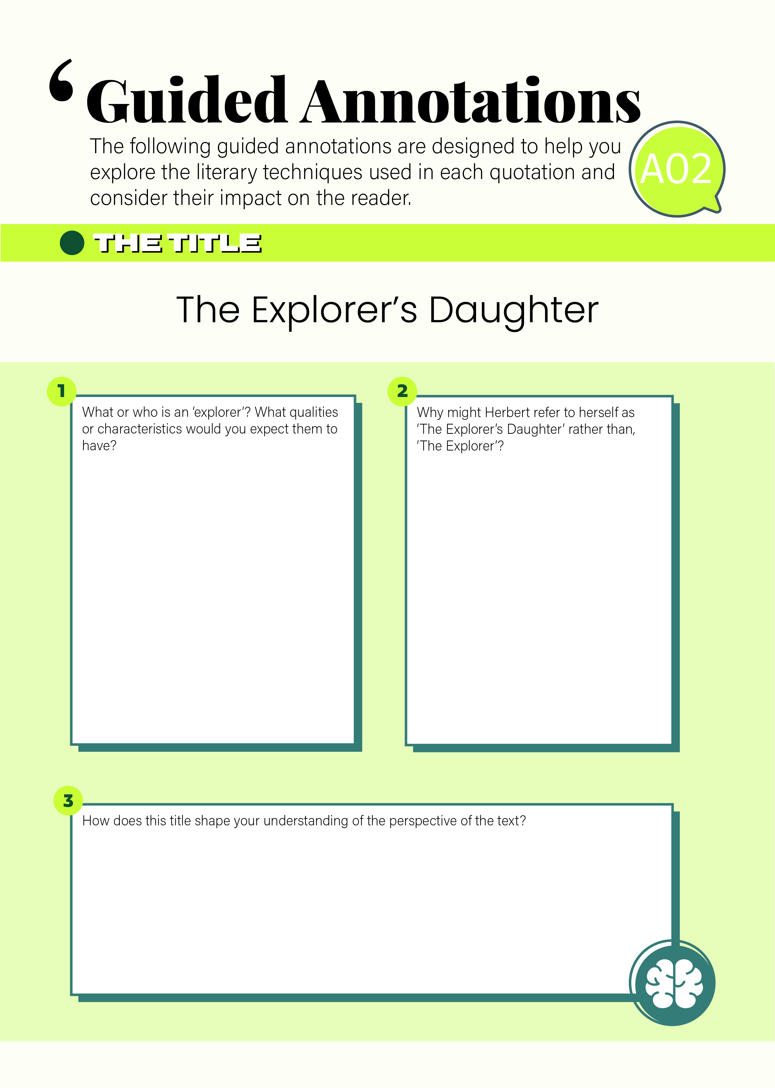 'The Explorer's Daughter' - iGCSE Revision Workbook | Teaching Resources
