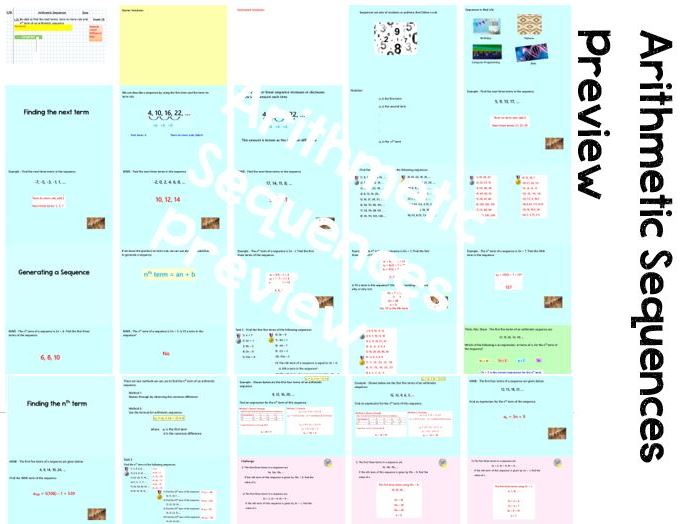 Arithmetic Sequences Maths Gcse Foundation Activinspire And Powerpoint