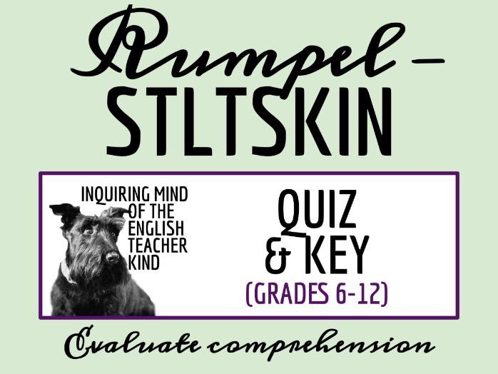 "Rumpelstiltskin" Quiz and Answer Key (Grimm's Fairy Tale | Fantasy ...