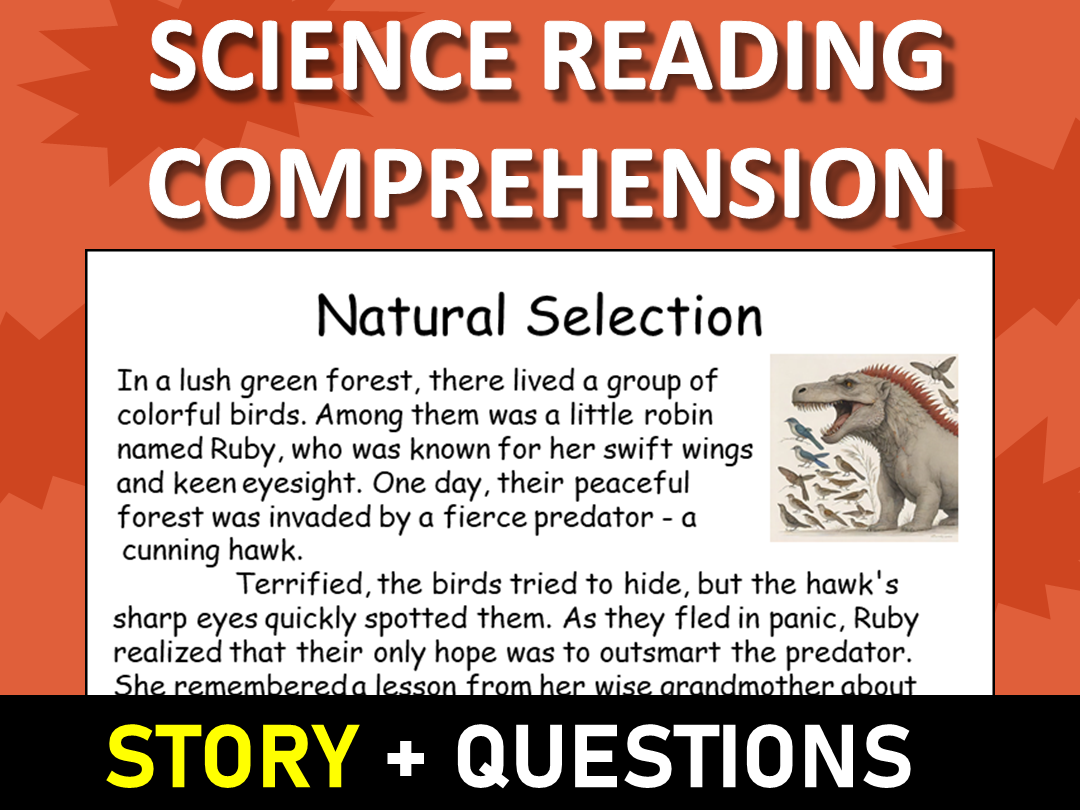 Natural Selection Reading Science Story Comprehension Questions ...