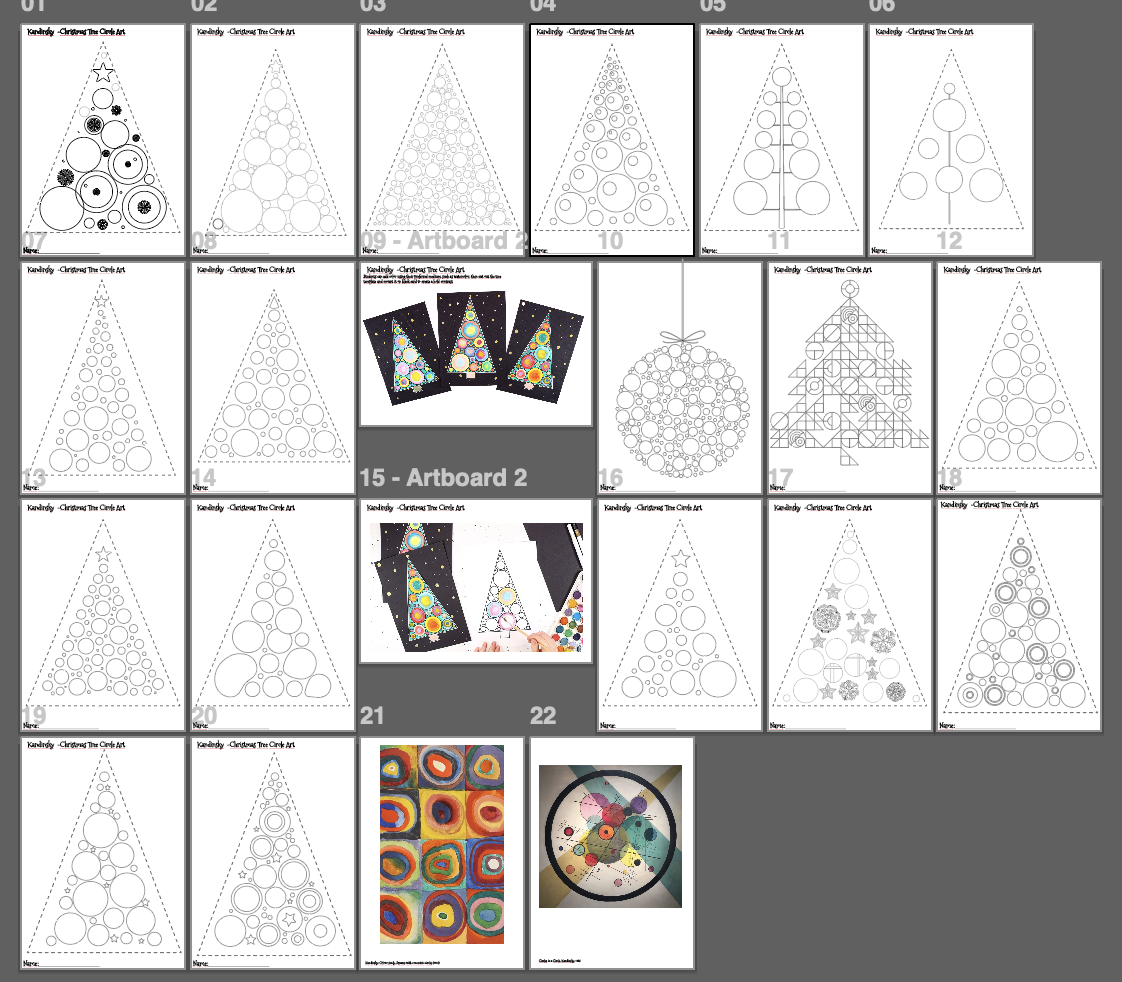 Kandinsky-Inspired Christmas Circle Art — | Shape & Drawing Templates ...
