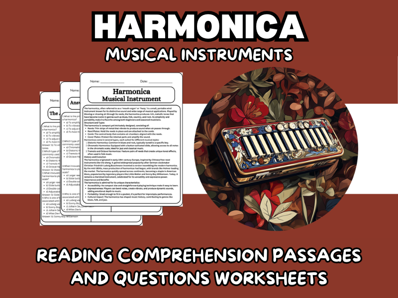 Harmonica - Musical Instruments Reading Comprehension Passages and ...