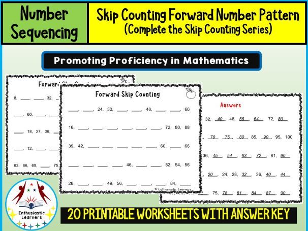 Skip Counting Forward Number Pattern – Complete the Skip Counting ...
