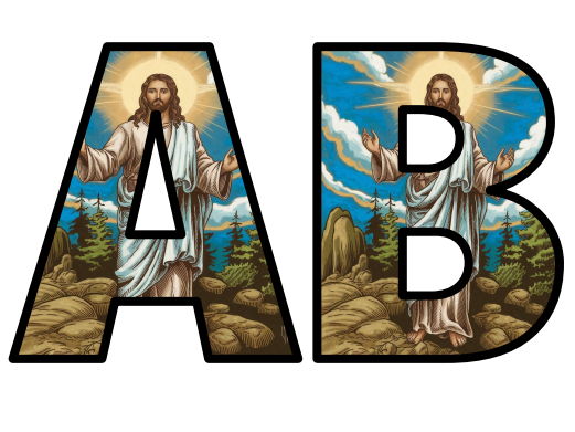 Jesus Christ Lord Saviour Light RE Religion Lettering Set Display Title ...