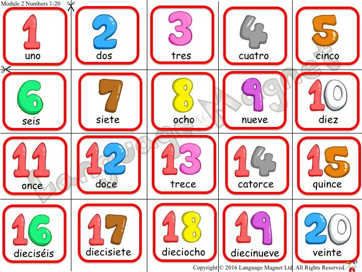 Spanish Numbers 0 To 20 Teaching Resources