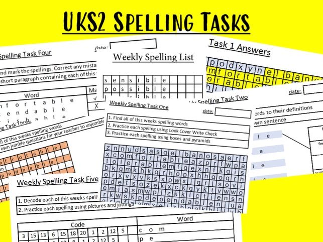 Year 5/6 upper KS2 Spelling tasks NEW for 2022 Term 1A | Teaching Resources