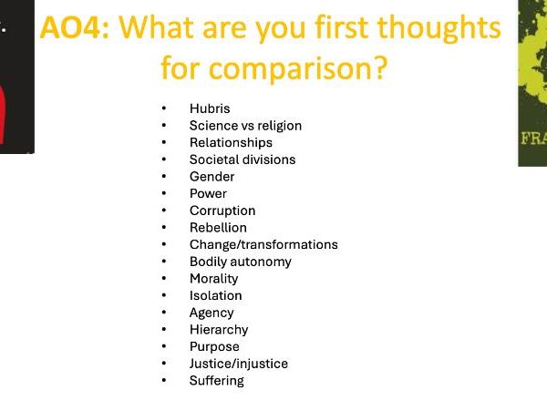 Comparing Prose - Frankenstein and Handmaid's Tale | Teaching Resources