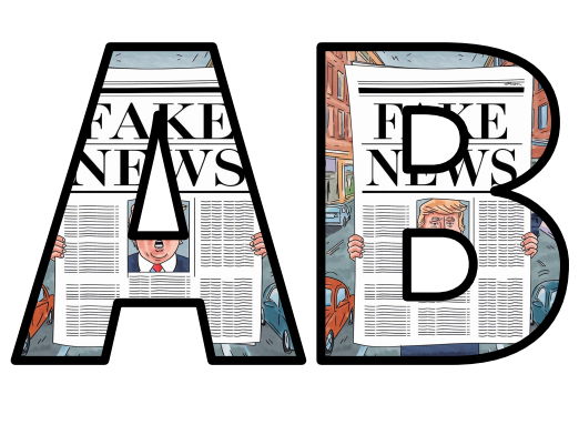 Fake News Newspaper Reports Donald Trump Lettering Set Display Title ...