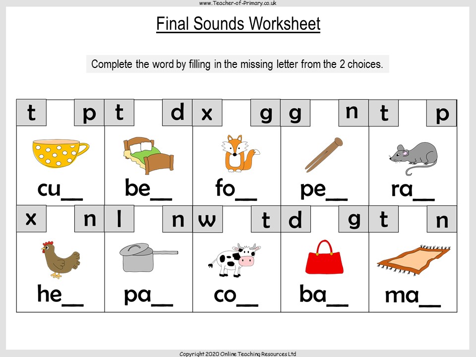 Final Sounds EYFS Teaching Resources