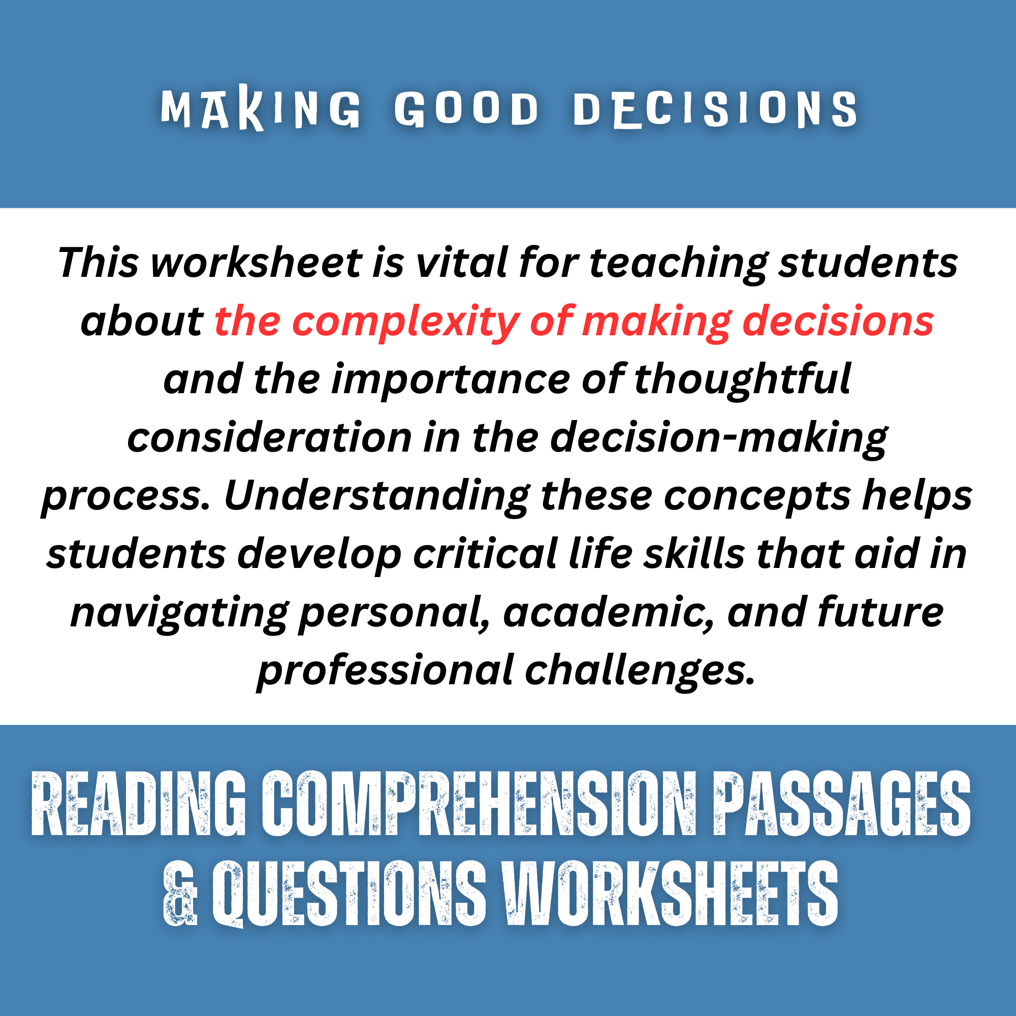 Making Good Decisions -Psychology and Human Behavior Reading ...