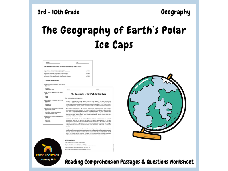 The Geography of Earth’s Polar Ice Caps Reading Comprehension Passages ...