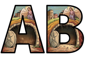 Easter Bible Story Tomb Lettering Set Display Title Letters Numbers ...