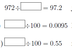 Multiplying and dividing by 10, 100 and 1000 missing numbers and ...