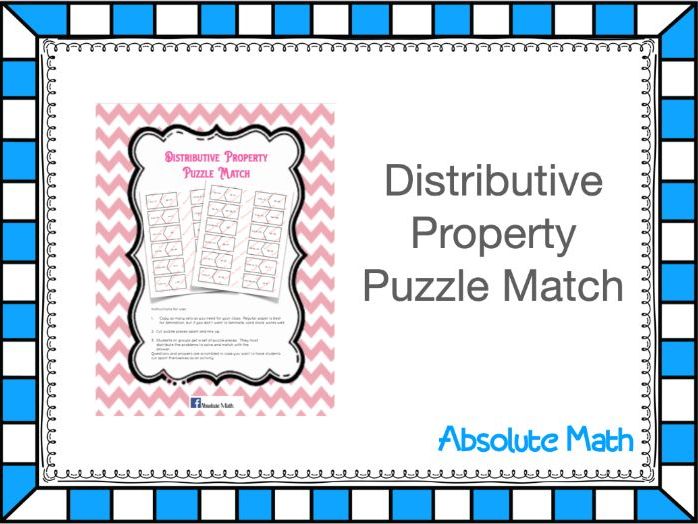 Distributive Property Puzzle Match | Teaching Resources