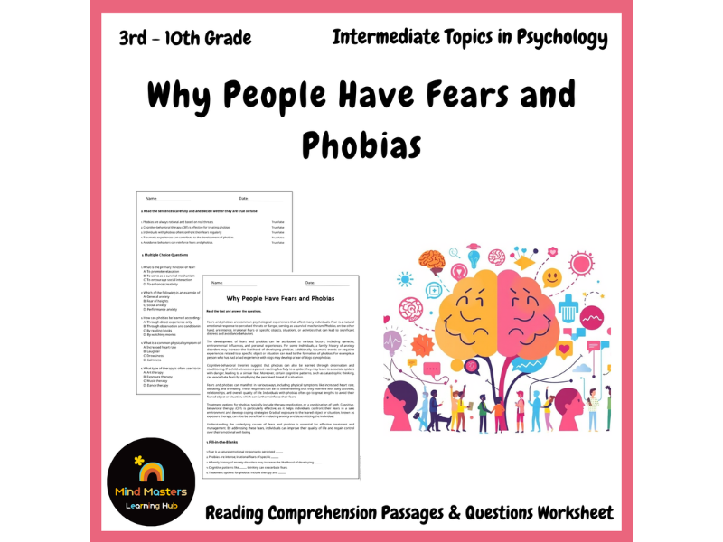 Why People Have Fears and Phobias Reading Comprehension Passages ...