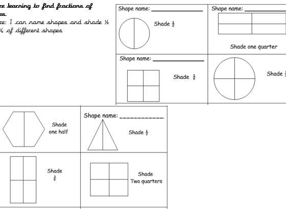Fractions of shapes | Teaching Resources