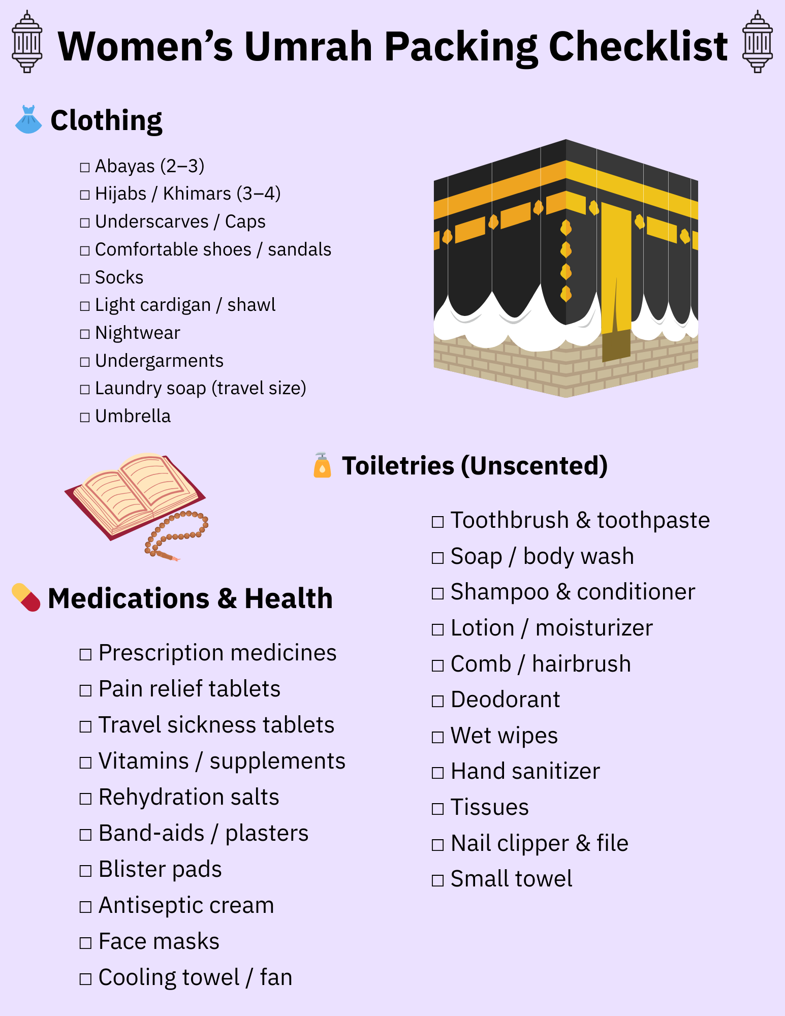 how to prepare for umrah for ladies - umrah checklist for ladies pdf ...