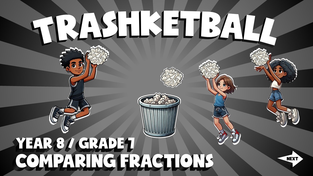 Comparing Fractions TRASHKETBALL Maths Game | No-Prep Year 8 Review ...