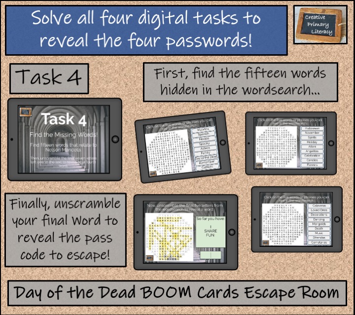 Day of the Dead BOOM Cards Escape Room | Digital Reading Comprehension ...