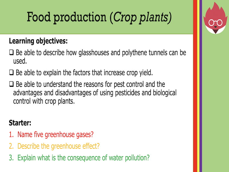 IGCSE Edexcel Biology (9-1) Food production (Crop plants) | Teaching ...