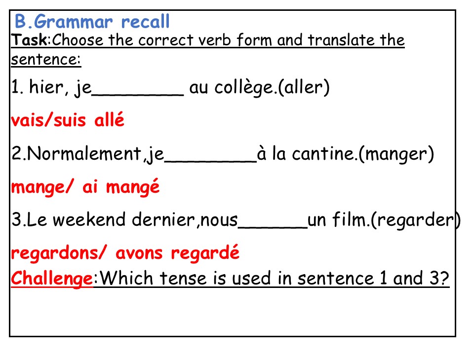 GCSE French daily retrieval practice vocabulary grammar writing AQA ...