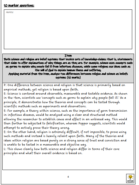 AQA A level Sociology - Beliefs in Society - Religion, Science and ...