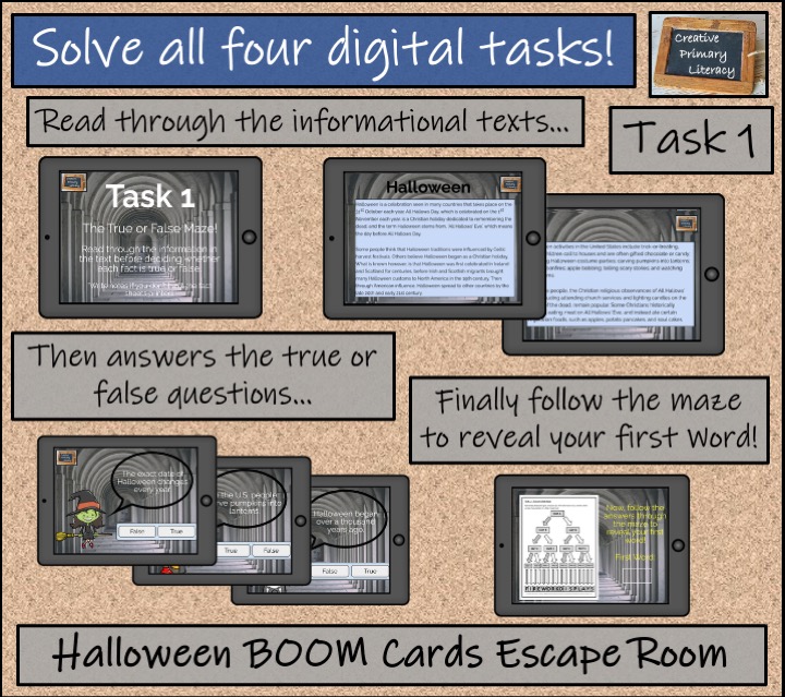 Halloween BOOM Cards Escape Room | Digital Reading Comprehension ...