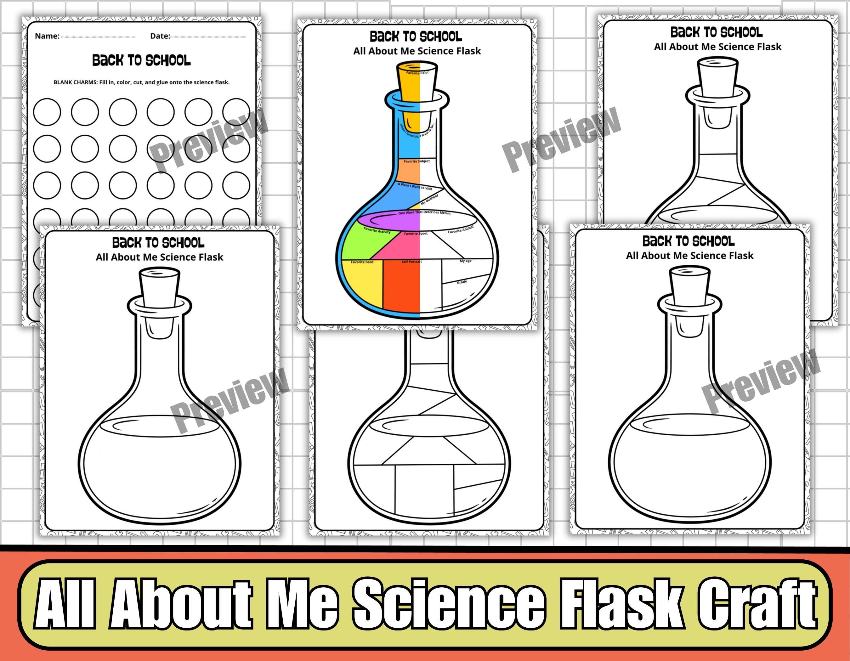 All About Me Science Flask Craft | Get to Know Me Activity-First Week ...