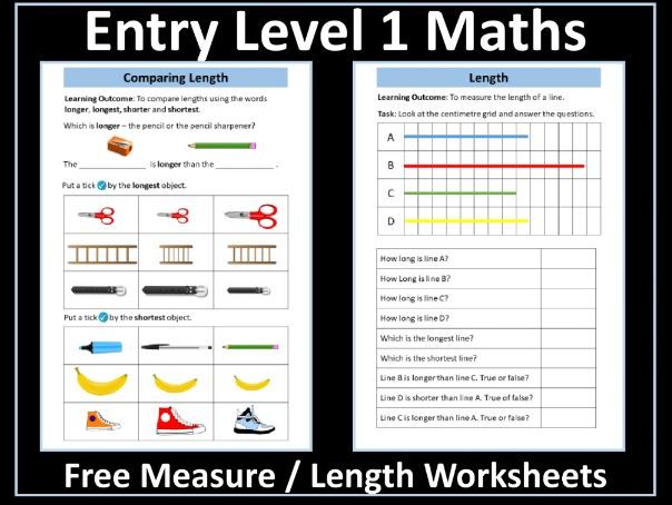 Measure Length Entry Level 1 Maths Teaching Resources