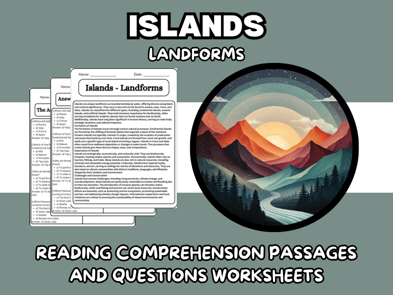 Islands - Landforms Reading Comprehension Passages & Questions ...