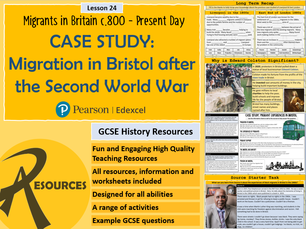 GCSE HISTORY Edexcel: Migrants in Britain Unit 4 (Modern Britain 1900 ...